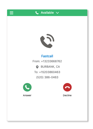 Unit – Inbound Call Routing – Call Pop - Fastcall