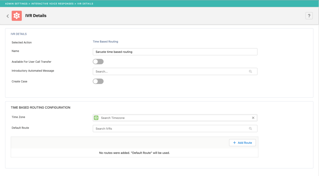Unit - IVR Action - Time Based Routing - Fastcall