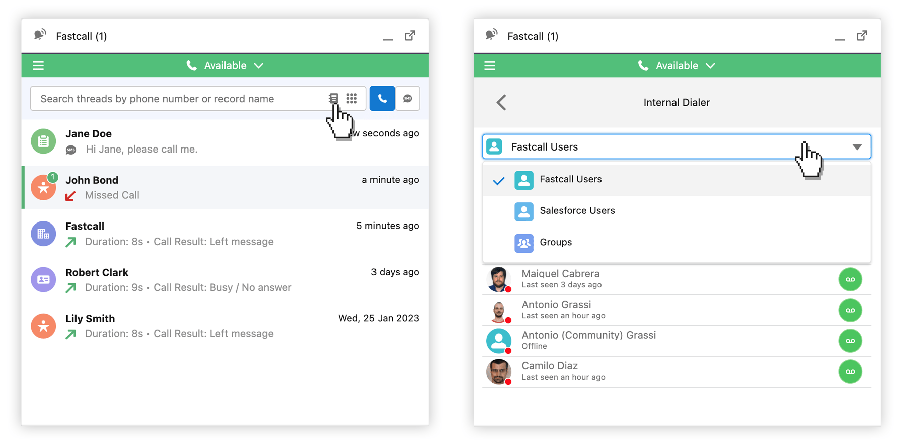 Unit Internal Dialer Fastcall